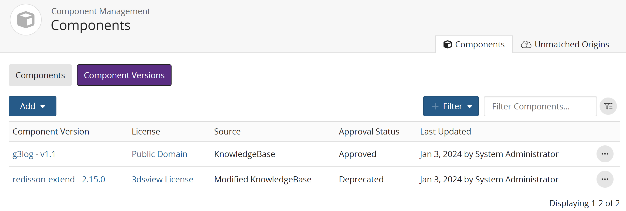 Setting Or Modify A Components Status